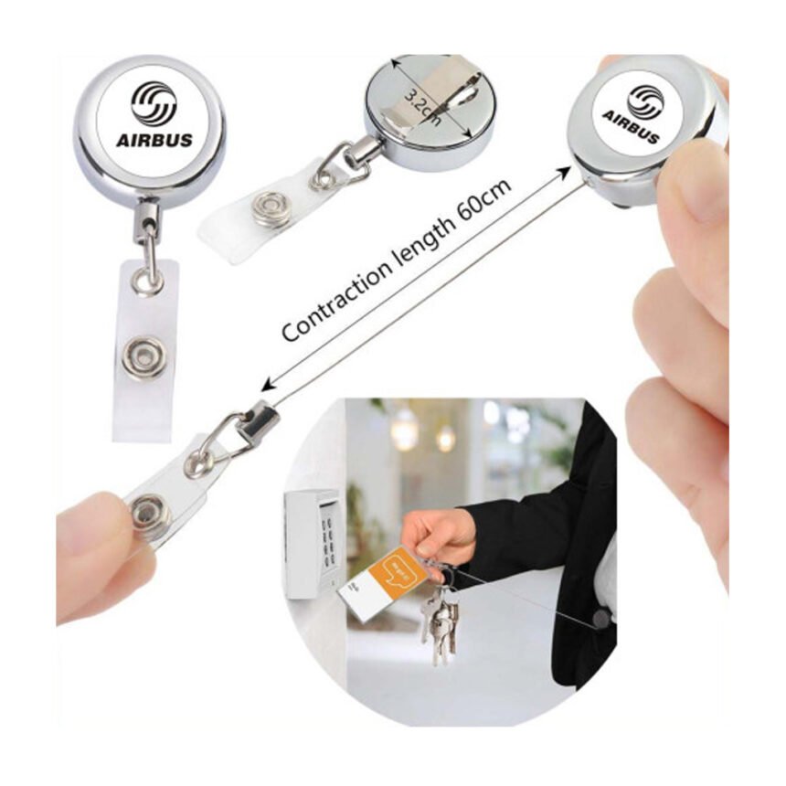 Airbus ID card holder, badge reel, clip at back – jaryinternational