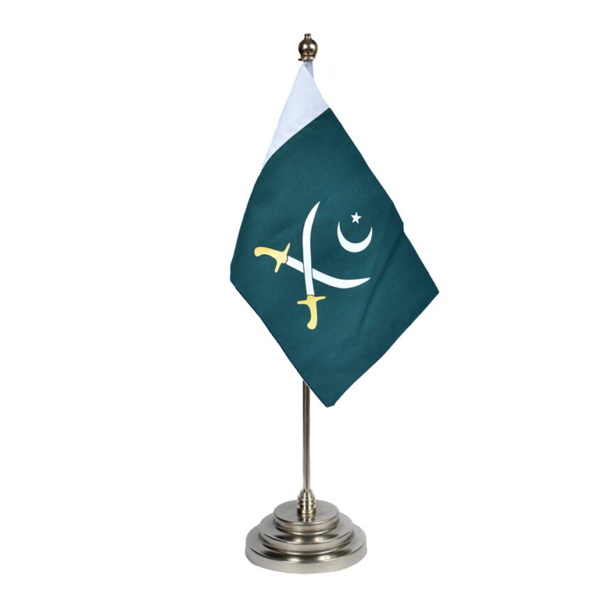 Pakistan Army table flag, printed, stainless steel – jaryinternational